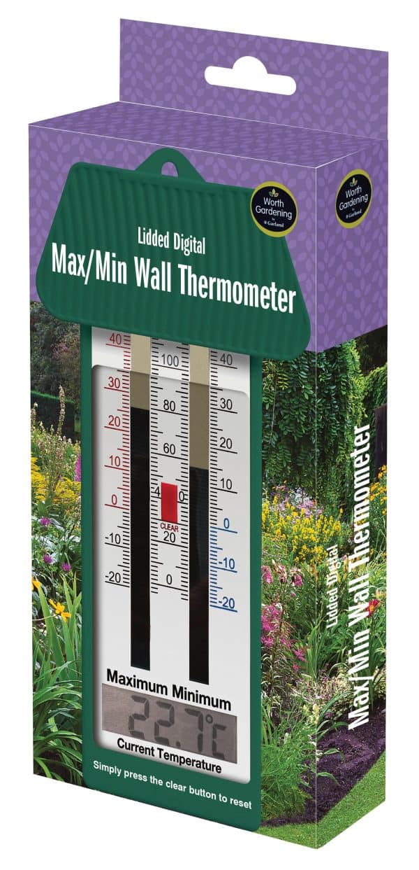 Lidded Digital Max/Min Wall Thermometer - Greenhouse Sensation