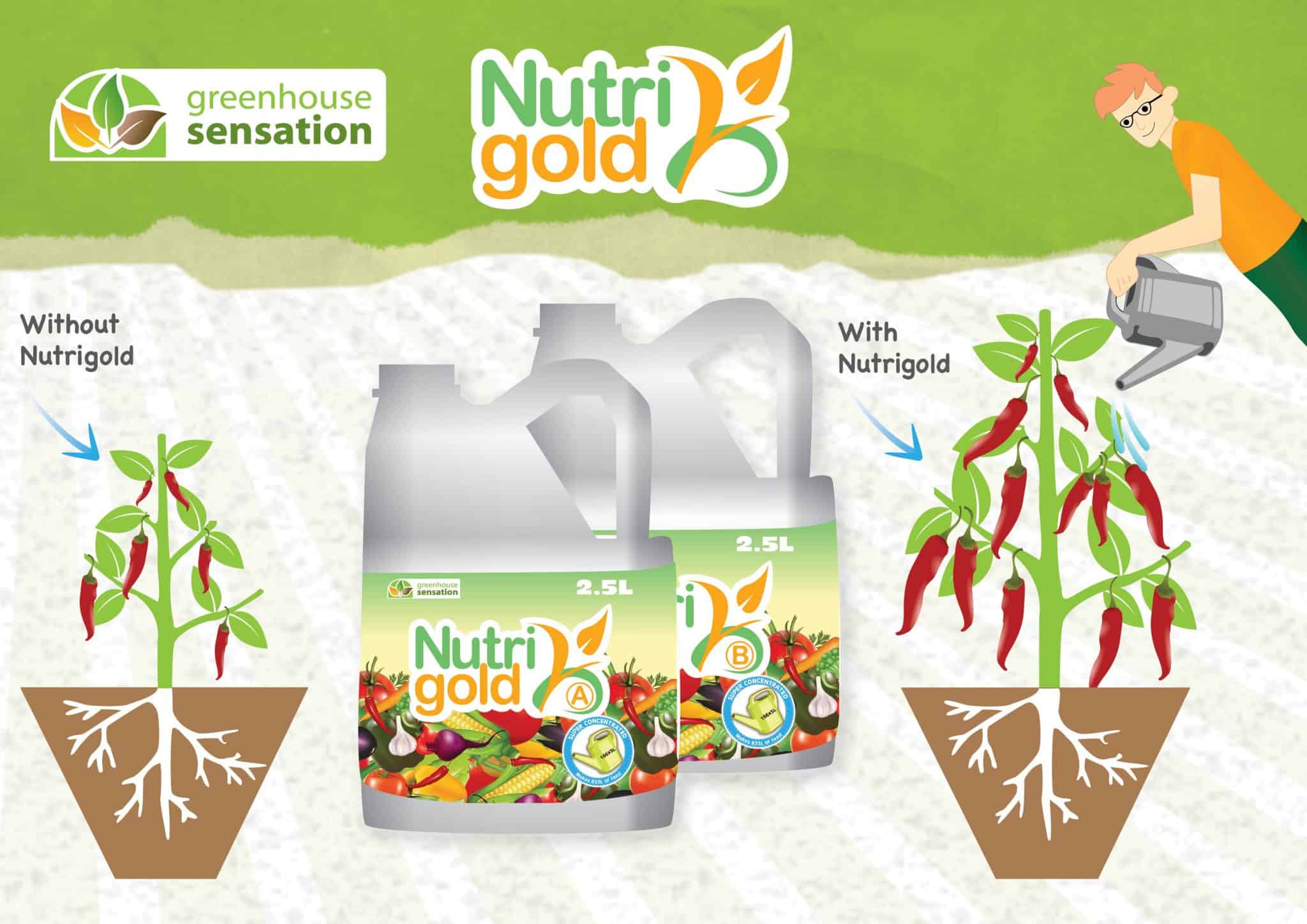 Nutrigold Nutrients 2.5lt Bottles - Greenhouse Sensation